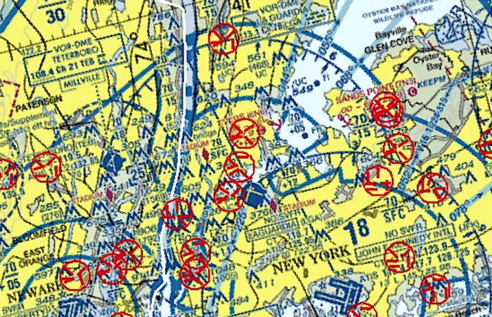Yonkers TFR (red circle at top center) and some of the other drone TFRs ...